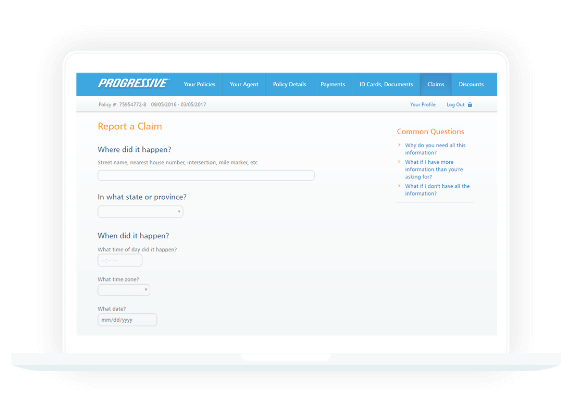 How to Report Your Claim Online | Progressive